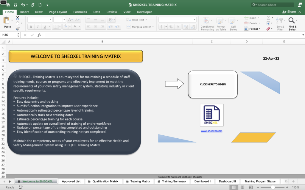 SHEQXEL TRAINING MATRIX + POWER BI VERSION